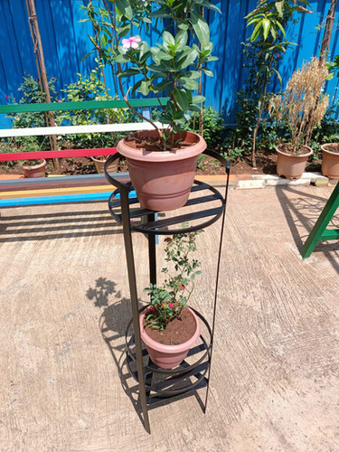Two Step flower Pot Stand | Golden Fabrication