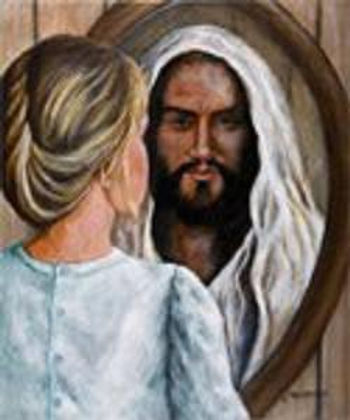 Jesus In The Glass Mirror