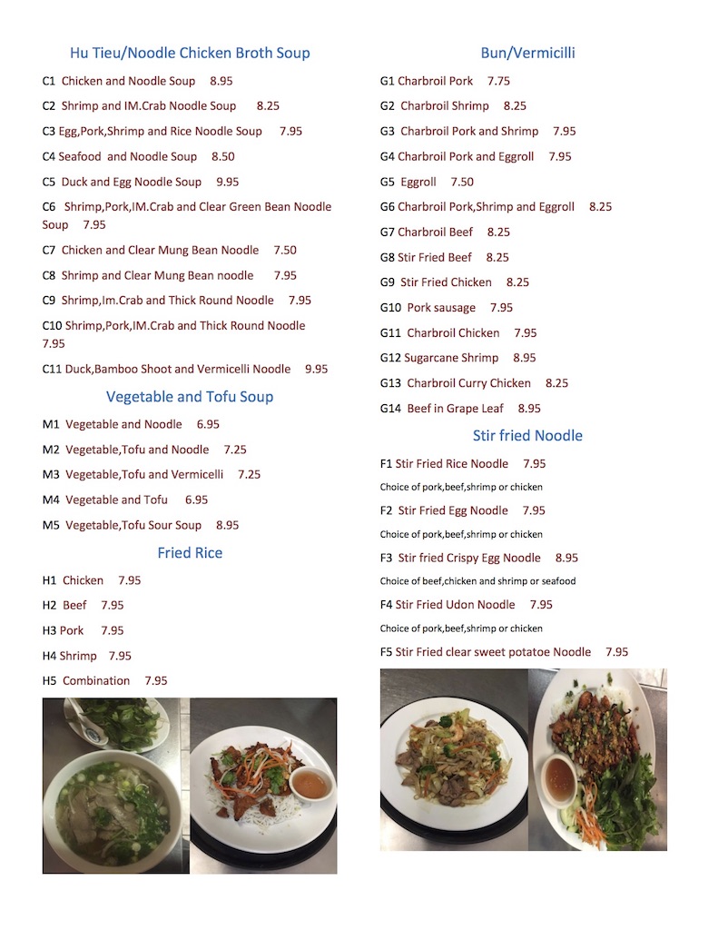 MENU • Cafe Da Lat