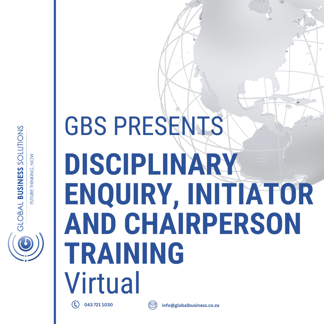 Disciplinary Enquiry, Initiator and Chairperson Training | GBS SA