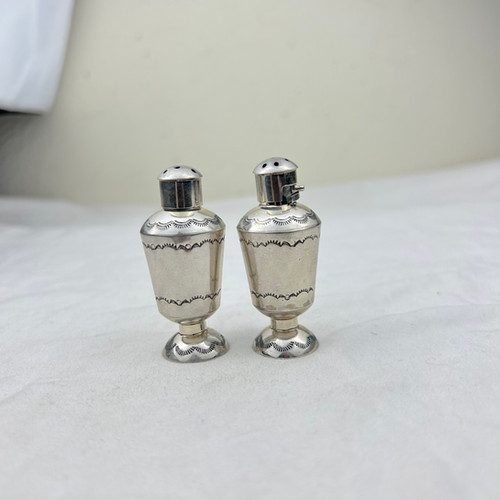 Pair of Navajo Sterling Silver Salt & Pepper Shakers by Jeffery ...