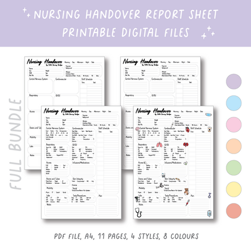 Full Nursing Handover Digital Printable File | Little Bunny Badges