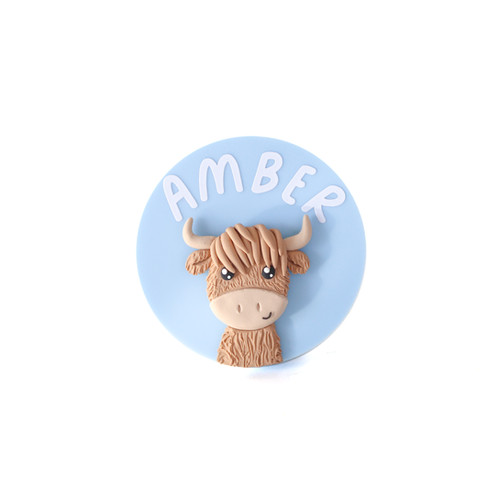 Highland Cow Name Badge | Little Bunny Badges