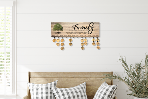 White Wood with Tree Family Birthday Sign | IHeartCornhole