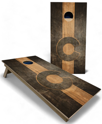 Colorado Rustic Black Cornhole Boards | IHeartCornhole