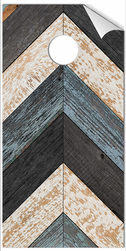 Rustic Blue Chevron Wraps | IHeartCornhole