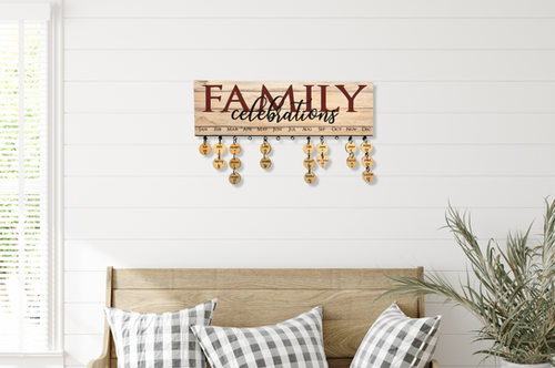 White Wood with Red Family Birthday Sign | IHeartCornhole