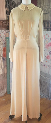 1930s Ivory Velvet Dress | morganafae