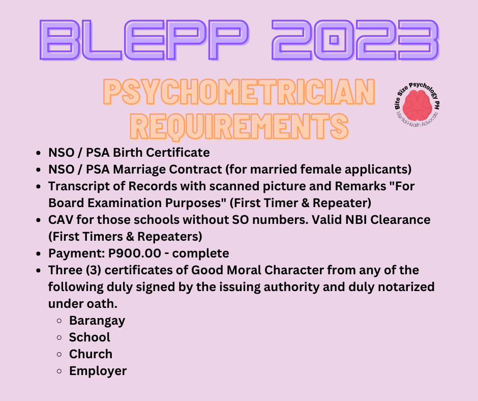 BLEPP 2023 Schedule and Requirements (FREE Ebooks for Psychometrician ...