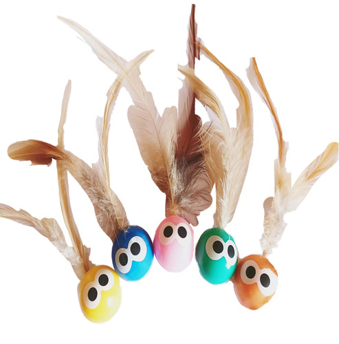 Bouncy Ball With Feather Toy | Paw Lobby