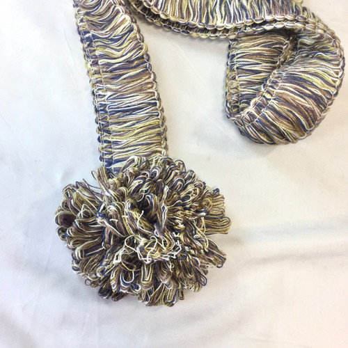 Purple Blue and White Double Loop Fringe | shopmyfabrics