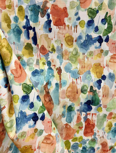 Dudds Crayola - multi color - water color - drapery fabric - fabric by ...