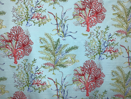 Aqua Blue Corales | shopmyfabrics