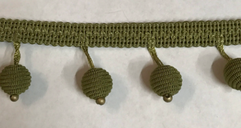 Grass Green - Beaded Ball Trim | shopmyfabrics