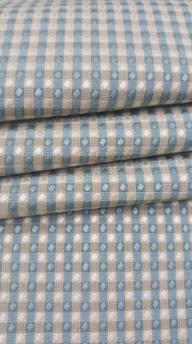Aqua Beige Small Check | shopmyfabrics
