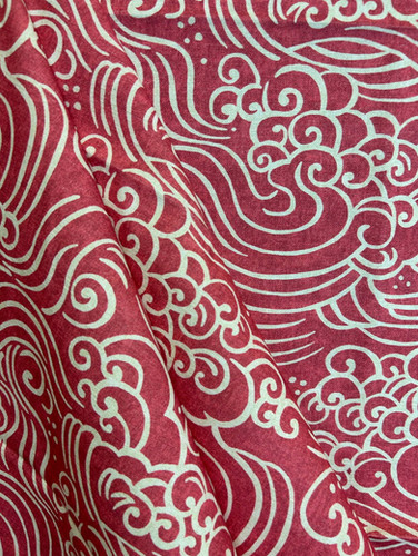 Waves Fuchsia - beachy fabric - waves - fabric by the yard | shopmyfabrics