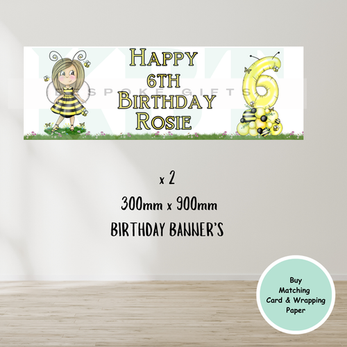 Bumble Bee Themed Birthday Banner's | KBT Creations