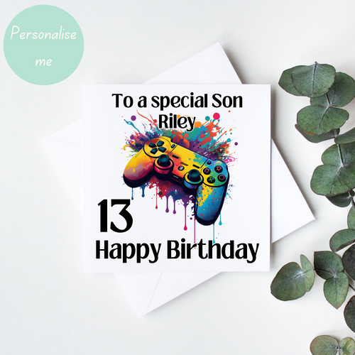 Gaming Controller Birthday Card | KBT Creations