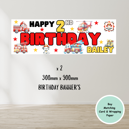 Fireman themed birthday Banner's | KBT Creations