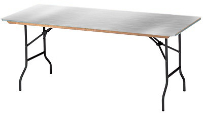 Stainless Steel Topped Trestle Table | Four-seasons-event