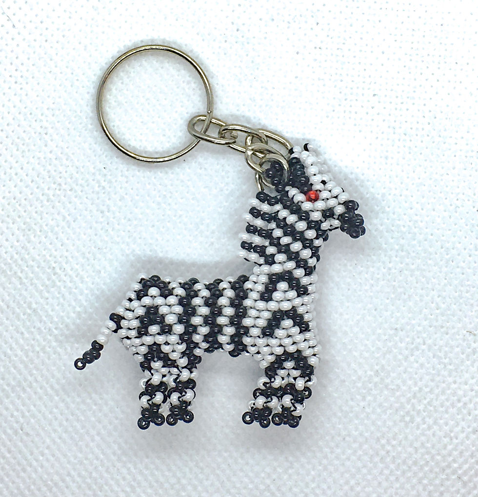 Beaded zebra keychain | Rainbow Zen