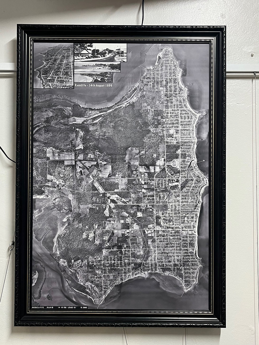 Framed large 1m high 1956 map of Redcliffe | Redcliffebook.com