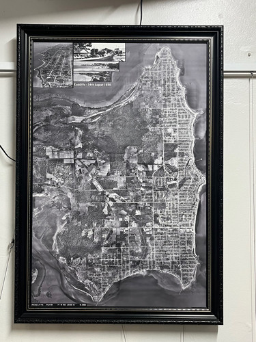 Framed large 1m high 1956 map of Redcliffe | Redcliffebook.com