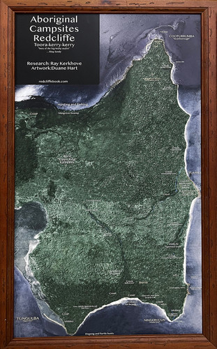 Framed Indigenous campsite map of Redcliffe c. 1824 | Redcliffebook.com