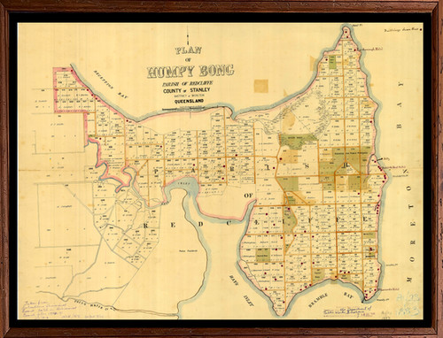 Framed 1883 map of Humpybong. | Redcliffebook.com