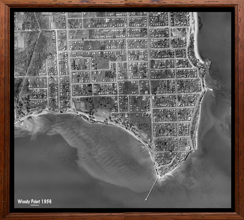 1956 aerial map of Woody Point Redcliffe