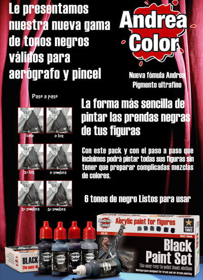ACS-002 - Black Paint Set - Andrea Color | crowntoysoldiers