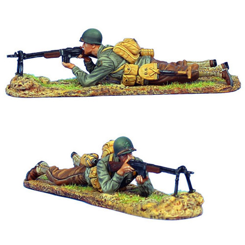 NOR044 - US 4th ID Private Laying Firing BAR | crowntoysoldiers