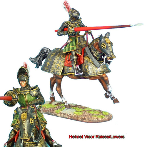 REN034 - French Mounted Knight with Lance #2 | crowntoysoldiers