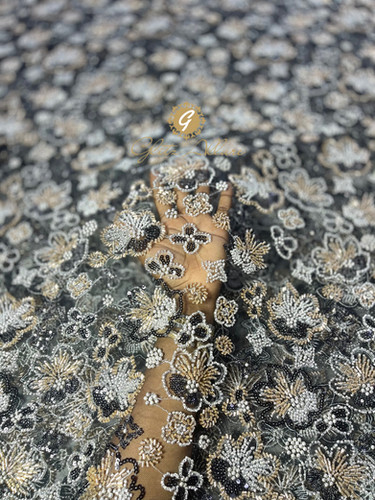 FROST-WOVEN BEADED SEQUINED LACE | Glitz Allure