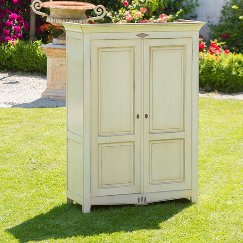Grande armoire bois merisier blanc crème MELANIE | Maison Gontier