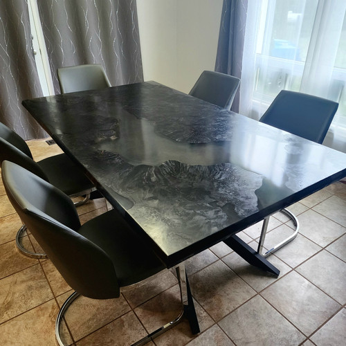 Black Mappa Burl River Table | Arisan Woods