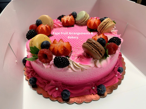 #197 ( 10"round mix fruit filled of Mango-strawberry) | PaJai Fruit ...