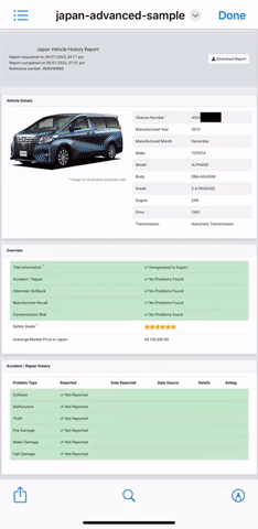 Japan VIN Check & Accident History | Dubai | BeSoji