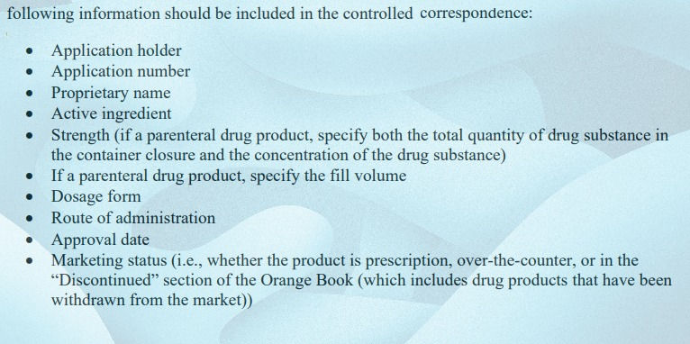 USFDA Guidance: Controlled Correspondence Related to Generic Drug ...