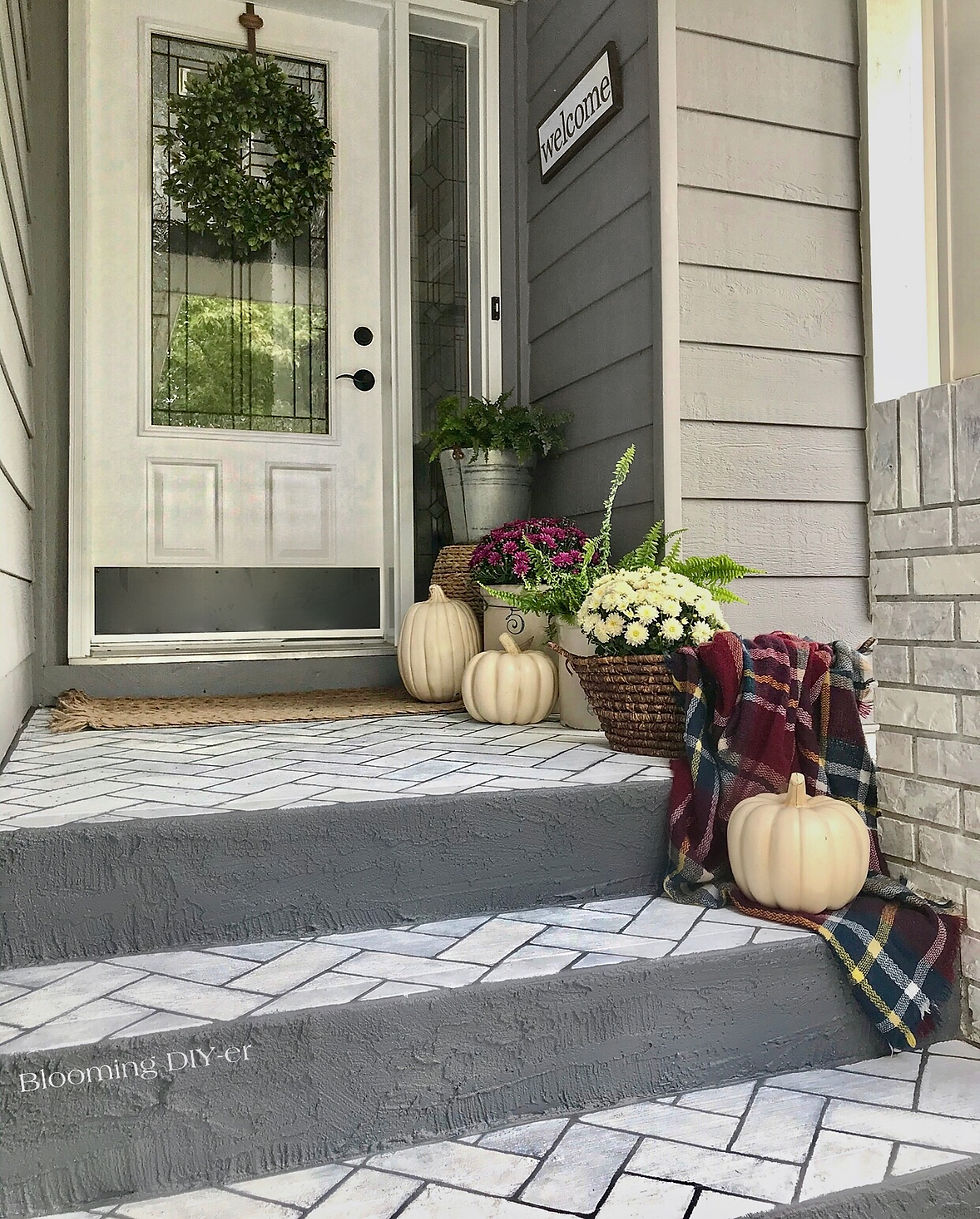 Easy DIY Hand Painted Brick Steps
