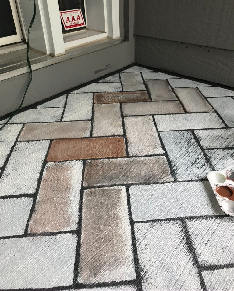 Easy DIY Hand Painted Brick Steps