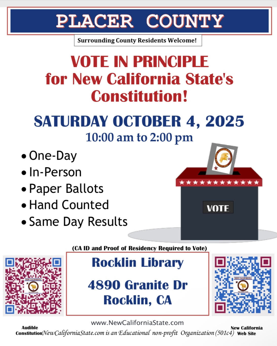 Placer County Elections | New California State