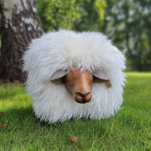Sheep Footstool - 'Curly Ivory' | tweedyourself