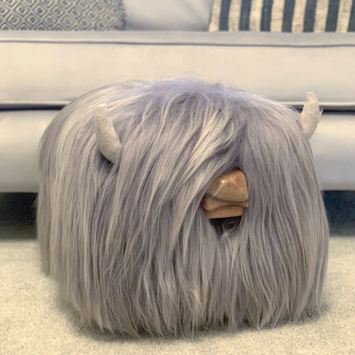 Highland Cow Footstool - 'Stone' | tweedyourself