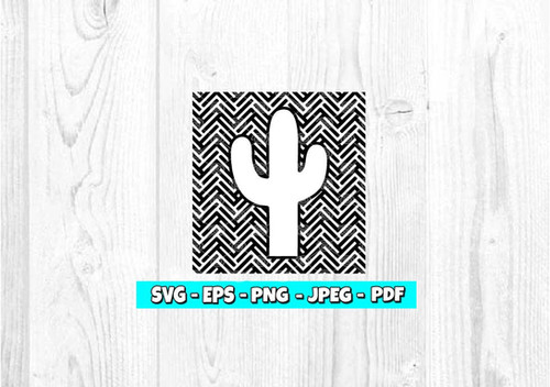 Cactus Herringbone SVG | Blue82designs