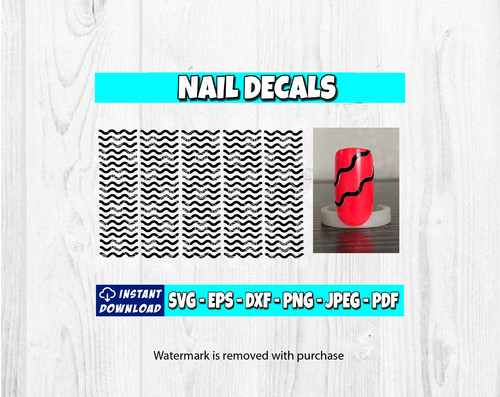 Wavy Line SVG | Nail Decal svg | Wavy svg | Nail Art svg | Nail Decal ...