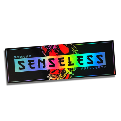 Oni Mask Holographic Slap Sticker | Senseless Co.