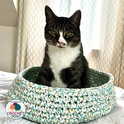 Crochet Cat Basket Pattern | Mikey's Stitch Studio