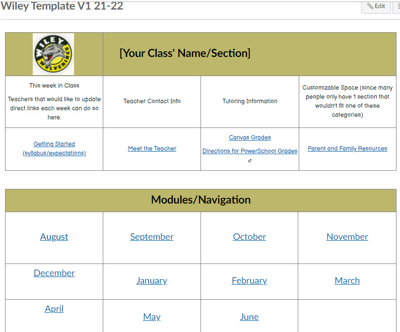 School Canvas Template