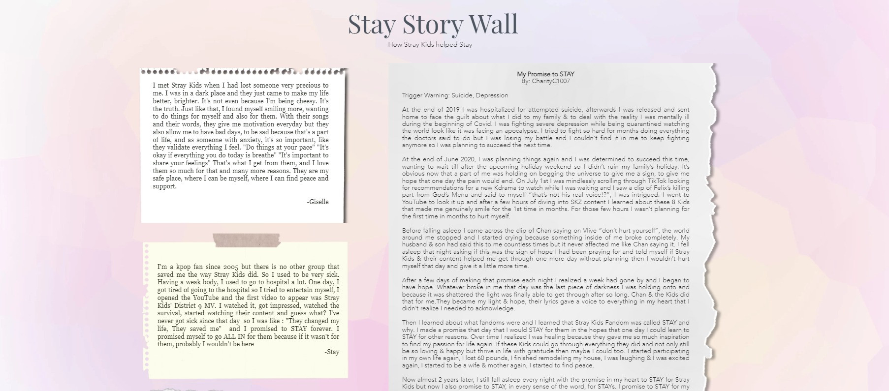 Stay Story Wall | Stay Journal